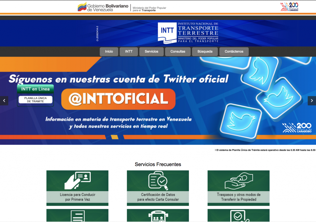 Todos los trámites del INTT serán cancelados En Línea – Instituto ...