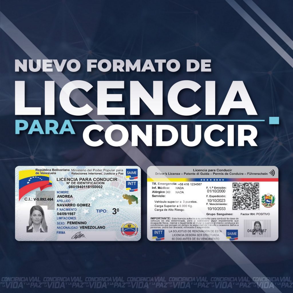 Así es el nuevo formato de Licencia para Conducir en Venezuela ...